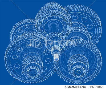 Outline gearbox concept. Vector - Stock Illustration [49259865] - PIXTA