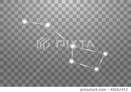 Big Dipper Zodiac Sign of the Beautiful Bright Stars on a transparent ...