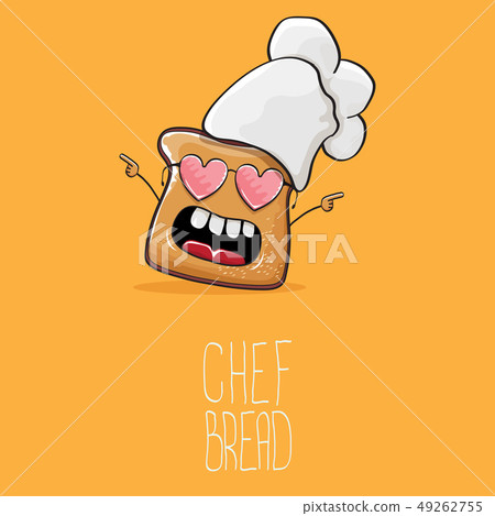 vector funky cartoon cute bread chef character... - Stock Illustration ...