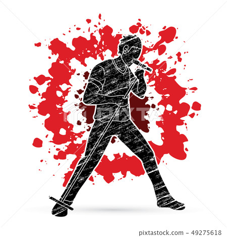 Singer sing a song Music band graphic vector - Stock Illustration ...