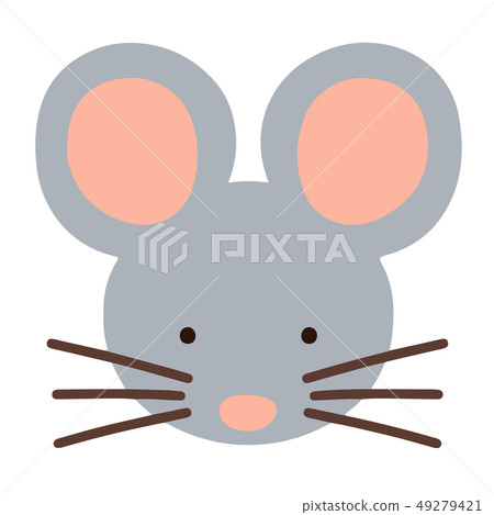Simple and cute gray mouse head illustration... - Stock Illustration ...