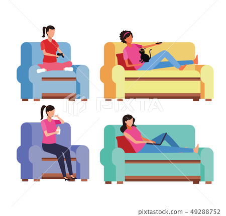 activities and free time at home - Stock Illustration [49288752] - PIXTA