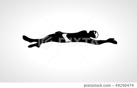 Swimmer Backstroke vector black silhouette... - Stock Illustration ...