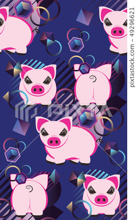 Pig pattern design - Stock Illustration [49296621] - PIXTA