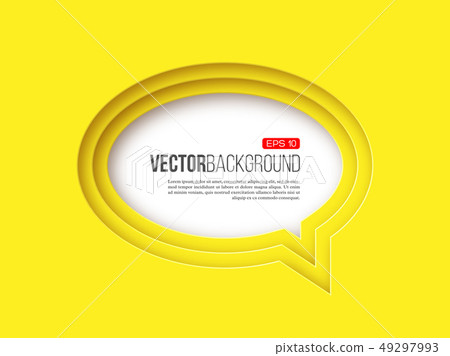 3d paper round speech bubble, yellow color. - Stock Illustration ...
