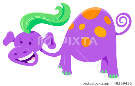 cute purple fantasy cartoon character - Stock Illustration [49299456 ...