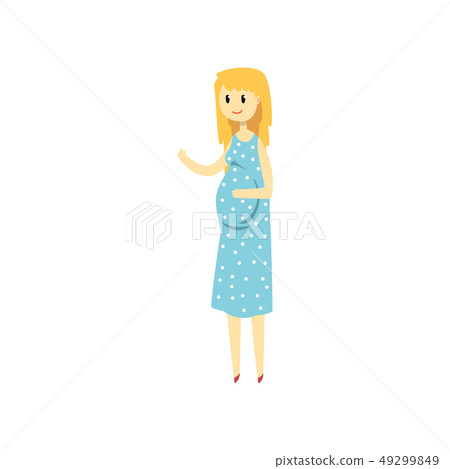 Beautiful blonde woman expecting baby cartoon... - Stock Illustration ...