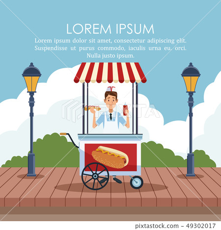 Food stand poster - Stock Illustration [49302017] - PIXTA