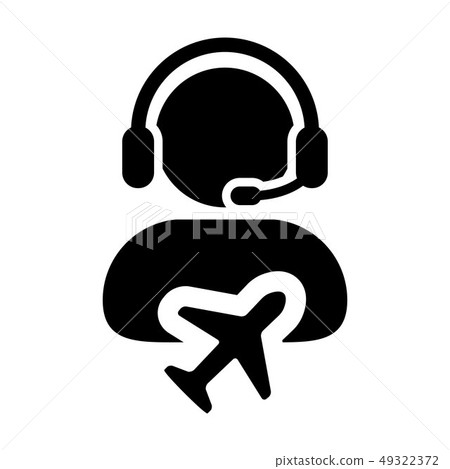 Flight Customer service icon vector male person - Stock Illustration ...