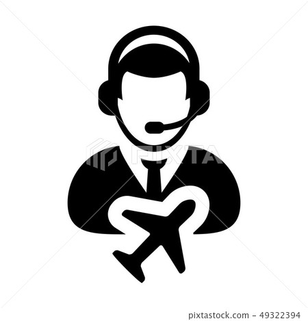 Customer service icon vector male person profile - Stock Illustration ...