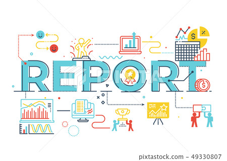 Report word lettering illustration - Stock Illustration [49330807] - PIXTA