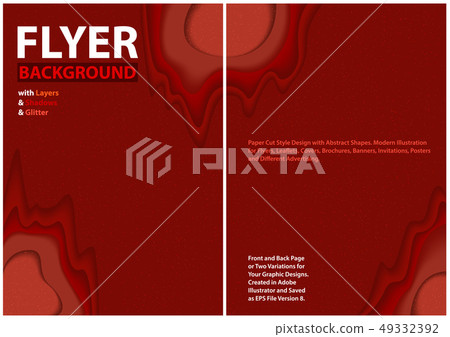 Paper Cut Style Design with Red Layers and Glitter - Stock Illustration ...