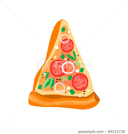 Delicious triangle slice of pizza with... - Stock Illustration ...