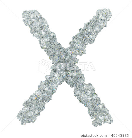 Diamond font, letter X from diamonds. 3D rendering - Stock Illustration ...