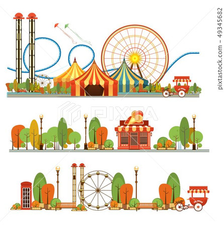 Amusement park circus set - Stock Illustration [49345682] - PIXTA