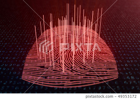 3D illustration Fingerprint scan provides... - Stock Illustration ...