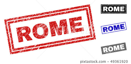 Grunge ROME Textured Rectangle Stamps - Stock Illustration [49361920 ...