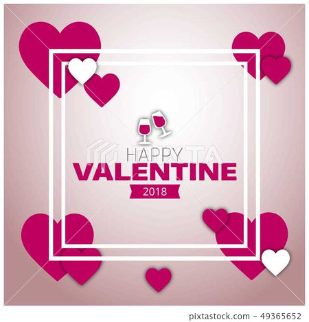 Happy Valentine's day card 2018 - Stock Illustration [49365652] - PIXTA