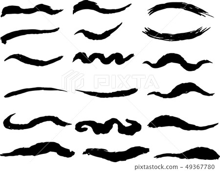 Black line Curved curve Material Underline Ink set - Stock Illustration ...