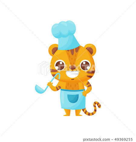Tiger cook on white background. Vector... - Stock Illustration ...