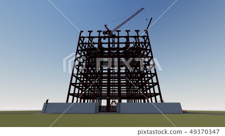 Construction site Steel frame construction... - Stock Illustration [49370347] - PIXTA
