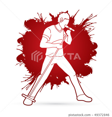 Singer sing a song Music band graphic vector - Stock Illustration ...