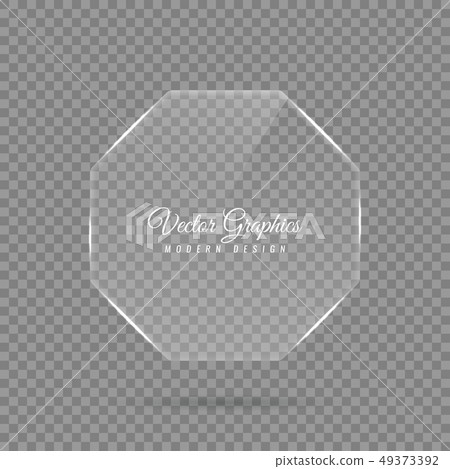 Glass banner. Transparent geometric shapes. - Stock Illustration ...