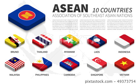 ASEAN flag and membership - Stock Illustration [49373754] - PIXTA