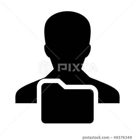 Project icon vector with male person profile - Stock Illustration ...