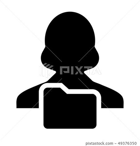 Data icon vector with female person profile avatar - Stock Illustration ...