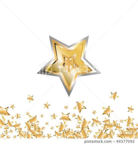 Gold star with metal gradient isolated on white - Stock Illustration ...