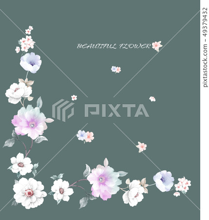 String color watercolor hand painted flower - Stock Illustration ...