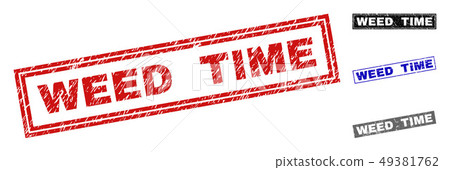 Grunge WEED TIME Textured Rectangle Watermarks - Stock Illustration ...