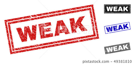 Grunge WEAK Textured Rectangle Stamp Seals - Stock Illustration ...