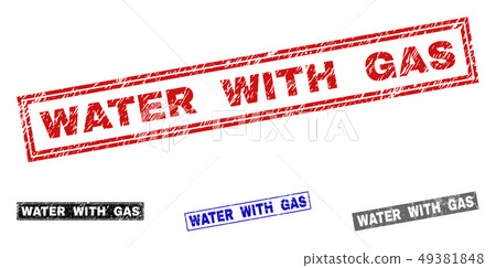 Grunge WATER WITH GAS Textured Rectangle... - Stock Illustration ...
