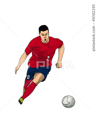 Soccer Player Red 2 - Stock Illustration [49382295] - PIXTA