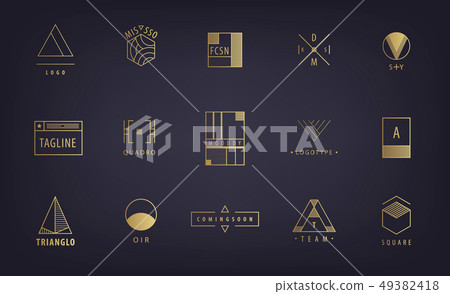 Vector set of abstract geometric logos. forms,... - Stock Illustration ...