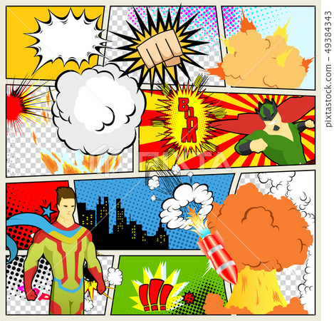 Comics Template. Vector Retro Comic Book Speech... - Stock Illustration ...