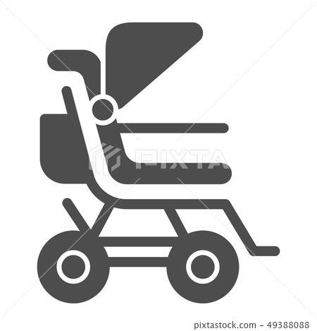 Stroller solid icon. Baby pushchair vector... - Stock Illustration ...
