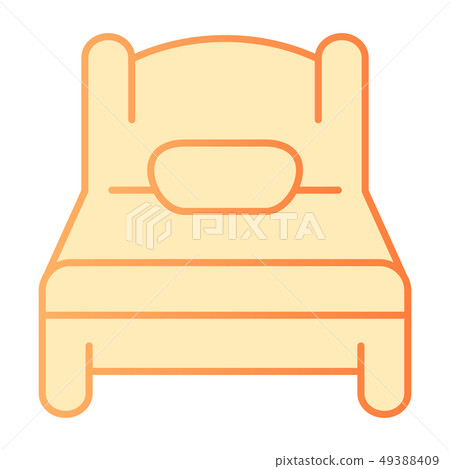 Single bad flat icon. Sleep orange icons in... - Stock Illustration ...