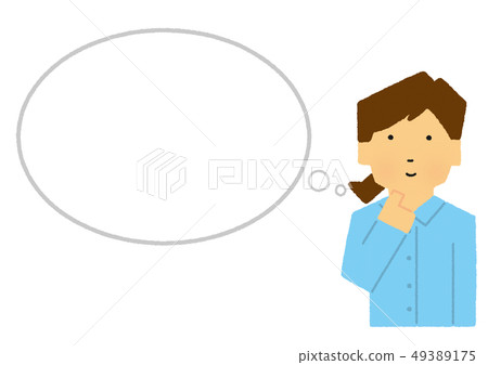 Female, upper body, think, worry, balloon,... - Stock Illustration ...