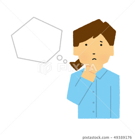 Female, upper body, think, worry, balloon,... - Stock Illustration ...
