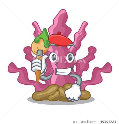 Artist pink seaweed in the character shape - Stock Illustration ...
