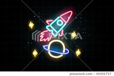 Neon glowing lines, galaxy concept, galaxy neon - Stock Illustration ...