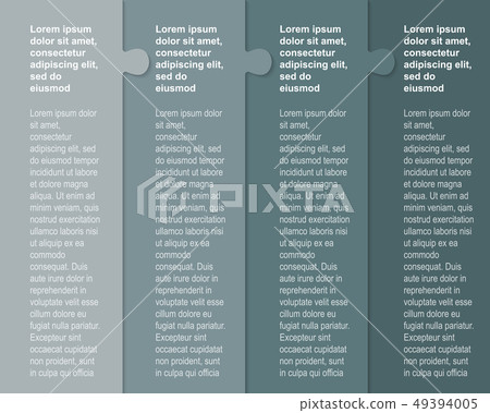 Vector jigsaw puzzle info graphic 4 steps, column. - Stock Illustration ...