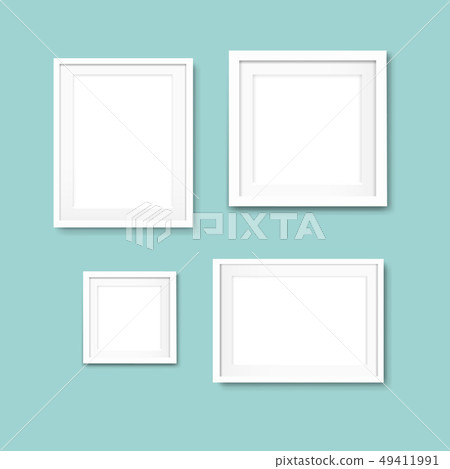 Picture Frame Set Isolated Mint Background - Stock Illustration ...