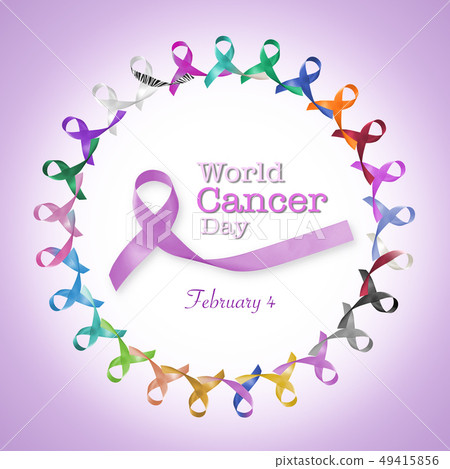World cancer day, February 4 with ribbon awareness - Stock Photo ...