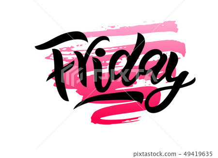 Friday hand drawn calligraphy lettering phrase - Stock Illustration ...