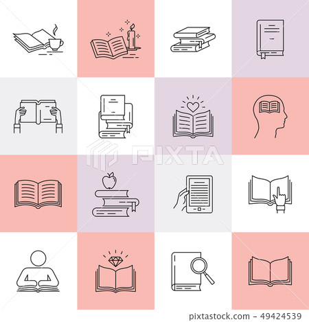 ooks set in flat design style isolated on white... - Stock Illustration ...