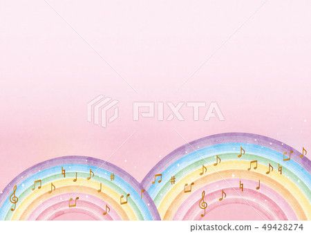 Background material-rainbow and music notes - Stock Illustration ...